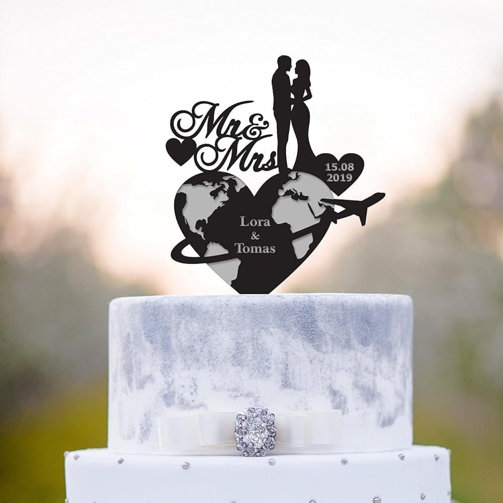 Custom Destination Wedding, Destination Wedding Cake Topper, Travel ...