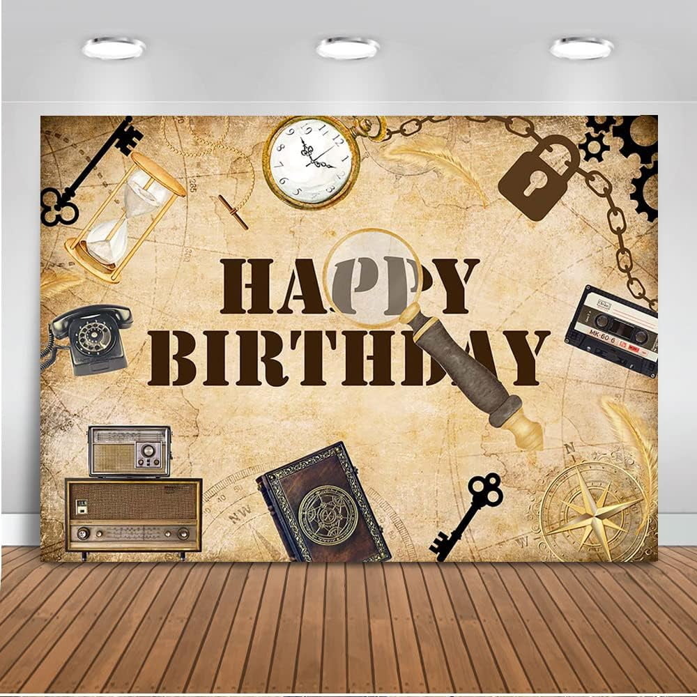 Custom Detective Theme Birthday Backdrop Escape Room Party Background ...