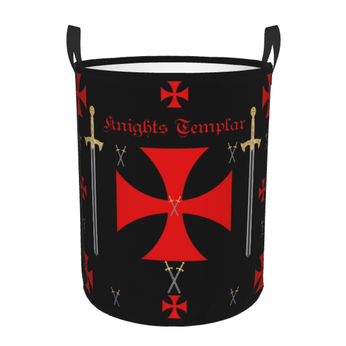 Custom Deus Vult Crusader Cross In Marble Laundry Basket Collapsible ...
