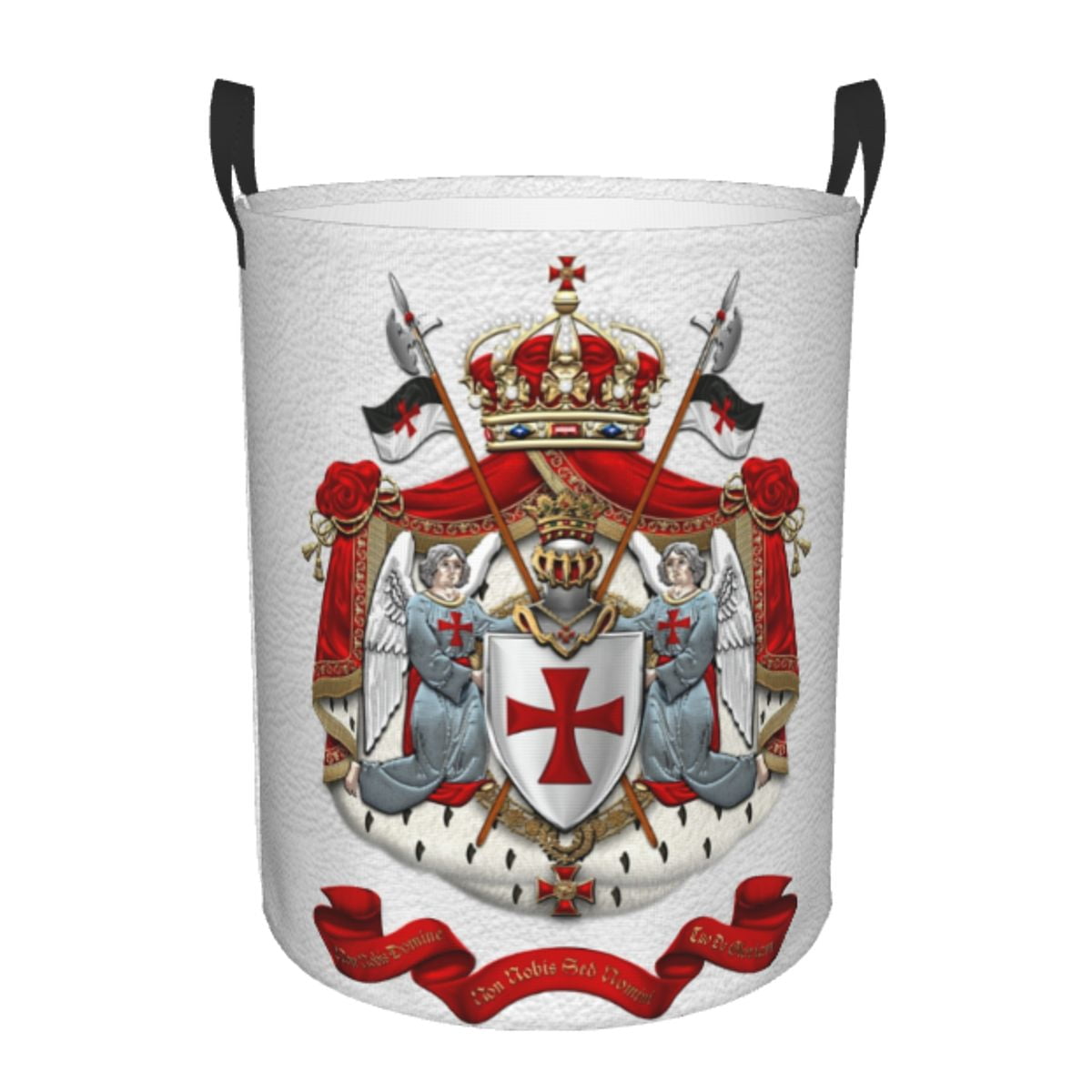 Custom Deus Vult Crusader Cross In Marble Laundry Basket Collapsible ...