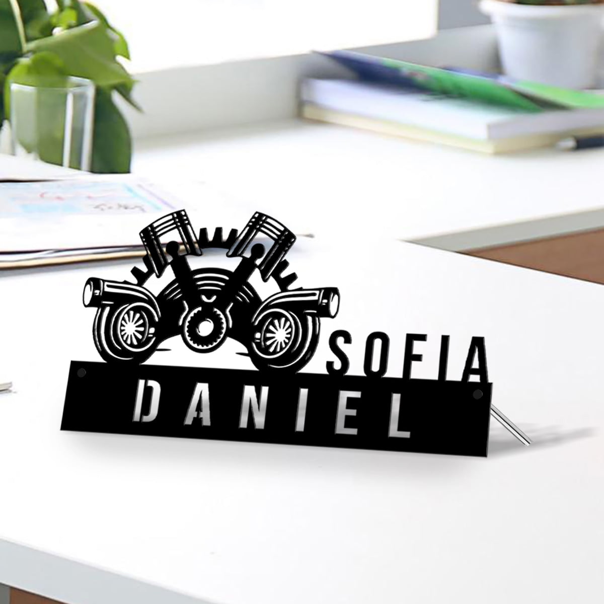 Custom Diesel Mechanic Desk Name Plate Wedge Personalized Mechanic Gift ...