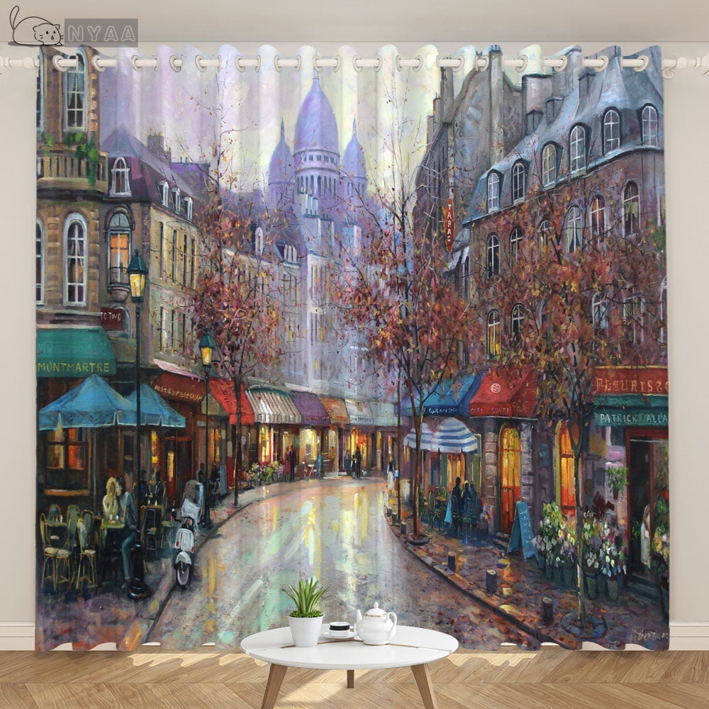 Custom Digital Color Oil Painting Curtain Princess Castle Curtain ...