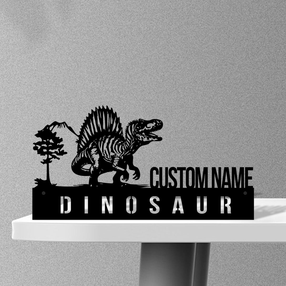 Custom Dinosaur Desk Name Plate Wedge Personalized Spinosaurus ...