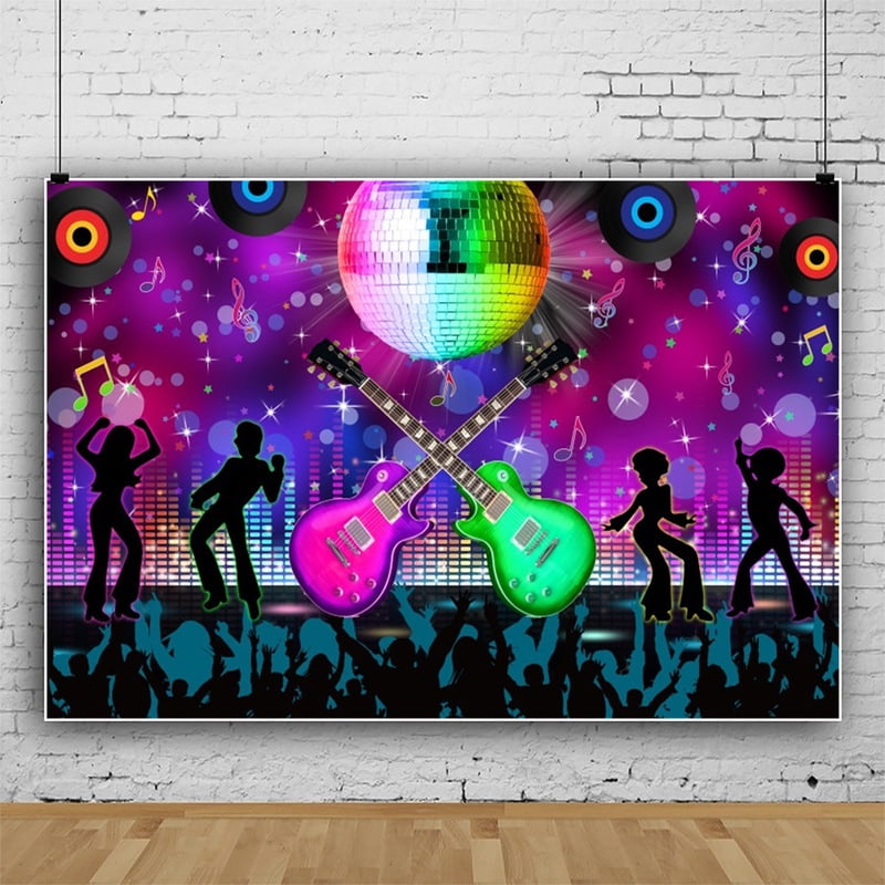 Custom Disco Glitter Party Decoration Background 90s Boogie Music Dance ...
