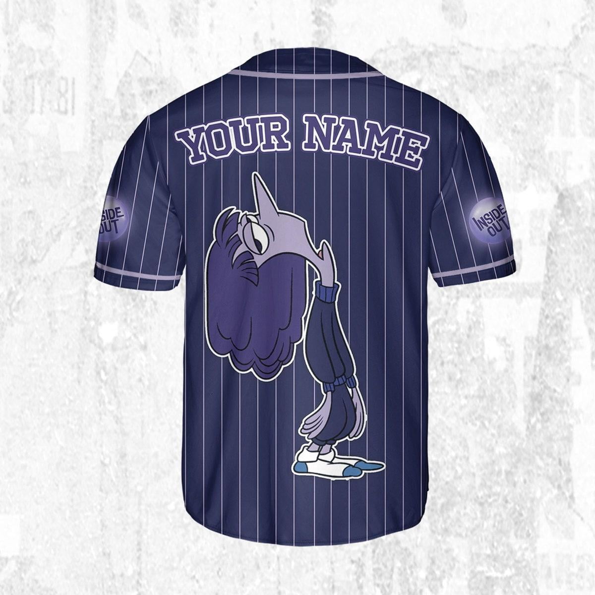 Custom Disney Inside Out Ennui Simple Navy Baseball Jersey ...