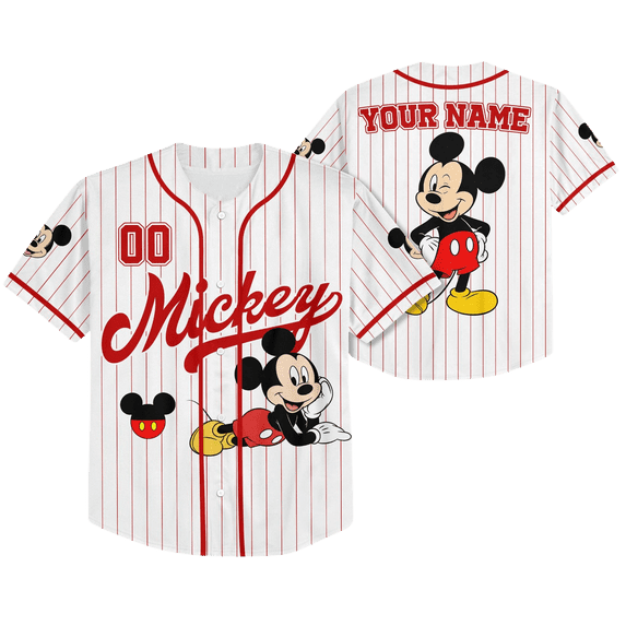 Custom Disney Mickey Mouse Baseball Jersey, Disney Mickey and Friends ...