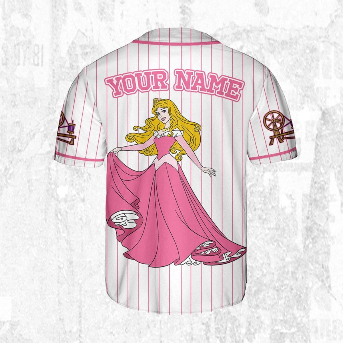 Custom Disney Princess Aurora Sleeping Beauty Baseball Jersey ...