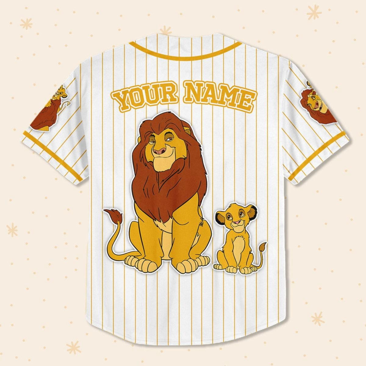 Custom Disney The Lion King Mufasa Simple Stripe Baseball Jersey ...
