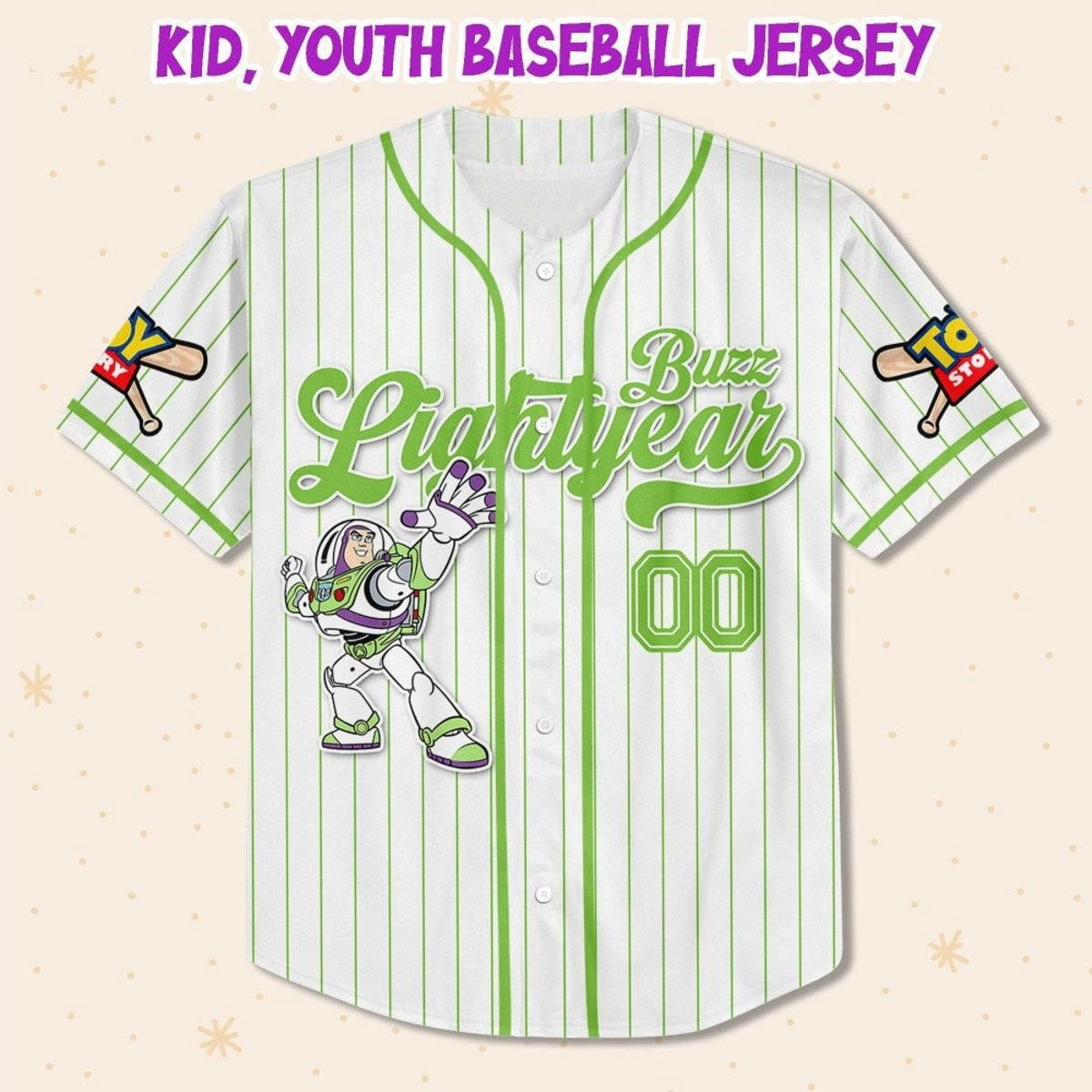 Custom Disney Toy Story Buzz Lightyear Baseball Jersey - Wondermento ...