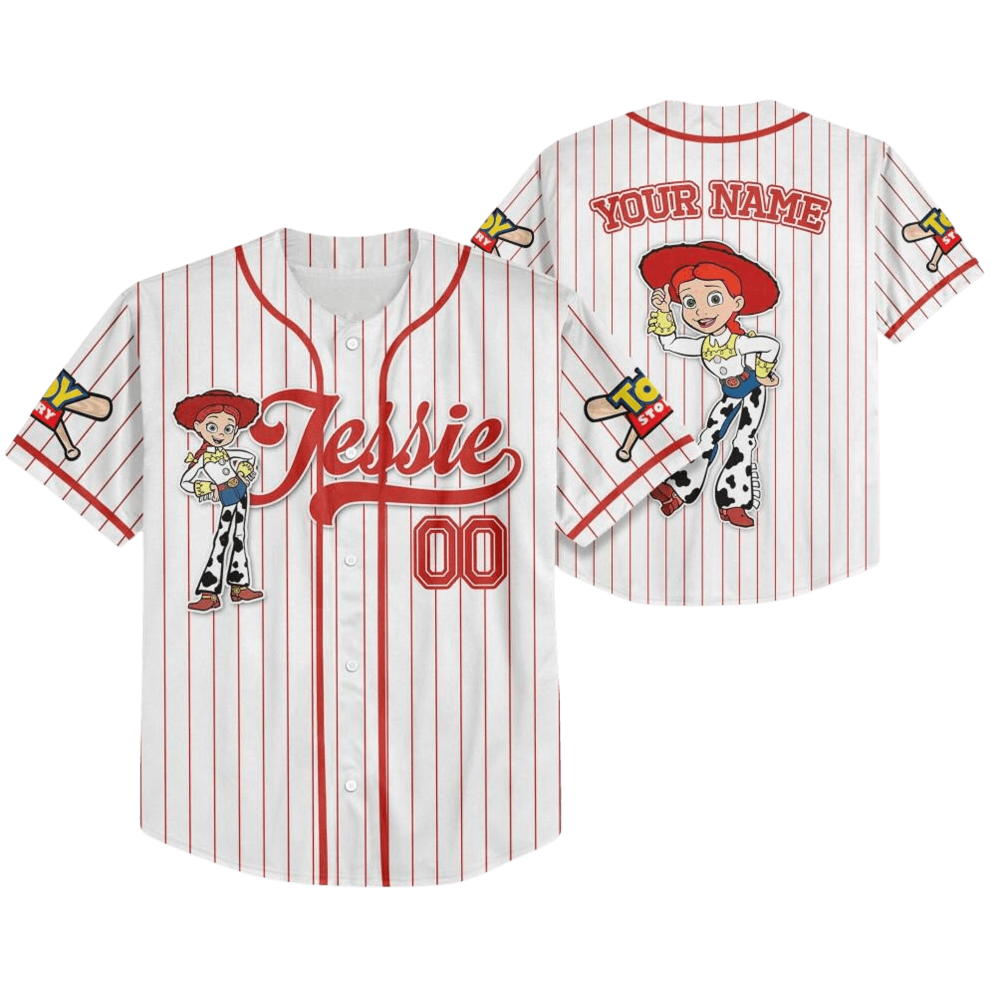 Custom Disney Toy Story Jessie Baseball Jersey, Sheriff Woody Buzz ...
