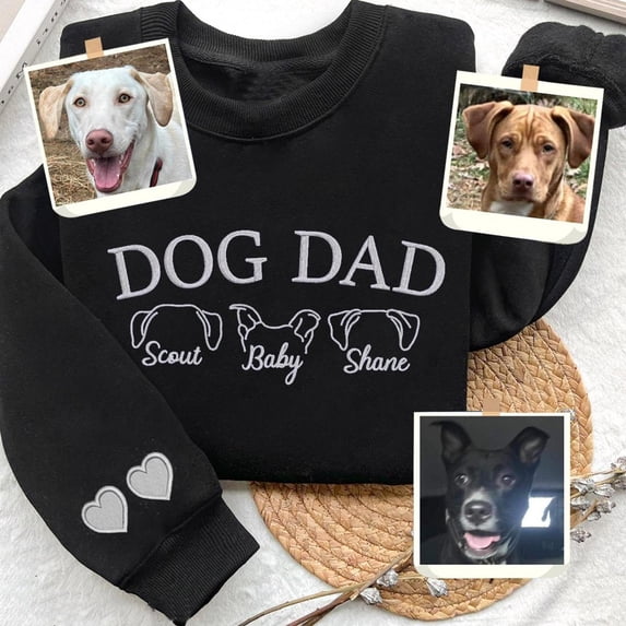 Custom Dog Dad Embroidered Sweatshirt Cute For Pet Lover Father's Day ...