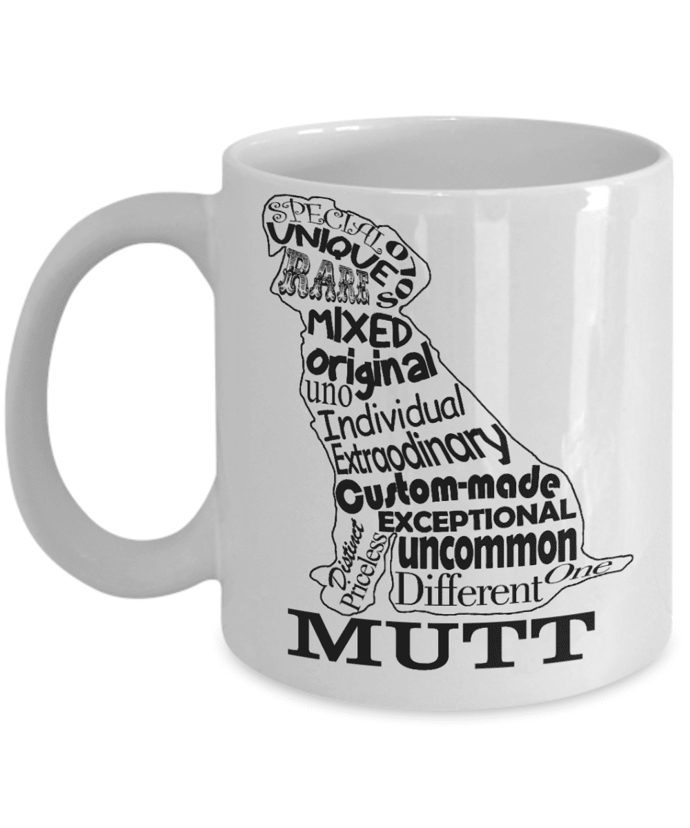 Custom Dog Mom Gift Coffee mug,Mongrel, Mutt Dog Shape with letters ...