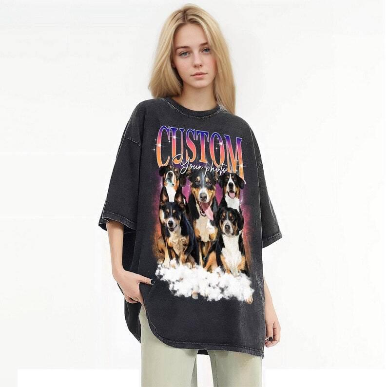 Custom Dog Vintage Washed . Custom Dog Bootleg Rap . Custom Retro Pet ...