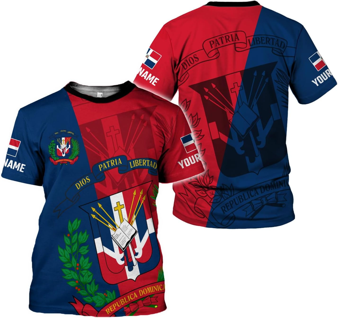 Custom Dominican Republic 3D Shirts for Men Dominicana Flag Shirts ...