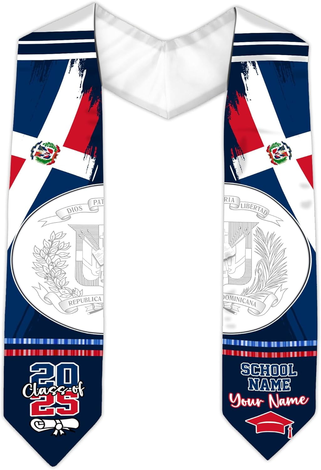 Custom Dominican Sash Graduation, Dominicans Flag Graduation Sash 2025 ...