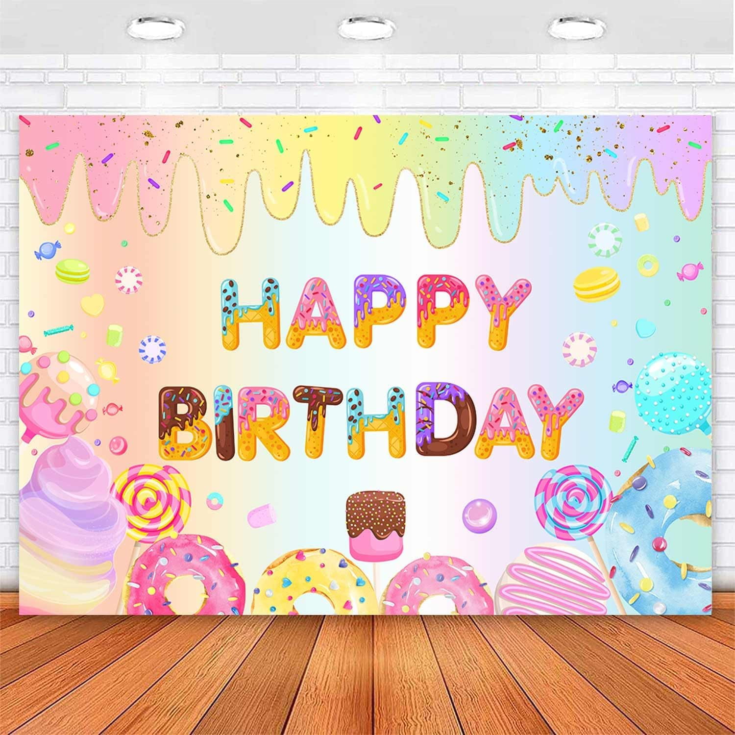 Custom Donut Birthday Backdrop for Girls Sweet Donuts Birthday ...