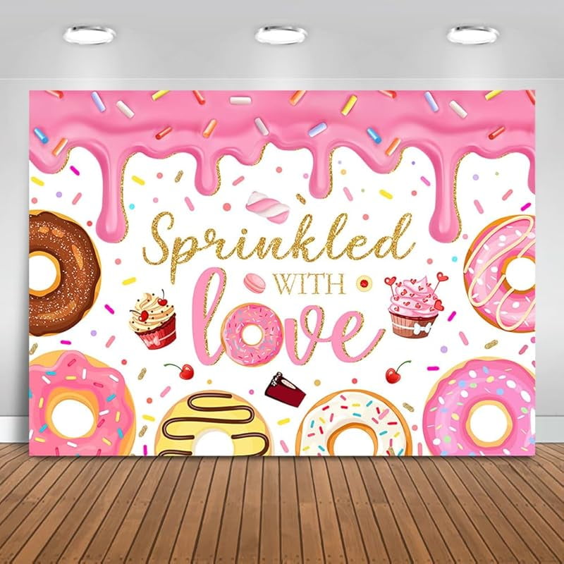 Custom Donut Sprinkled with Love Backdrop Donut Baby Sprinkle ...