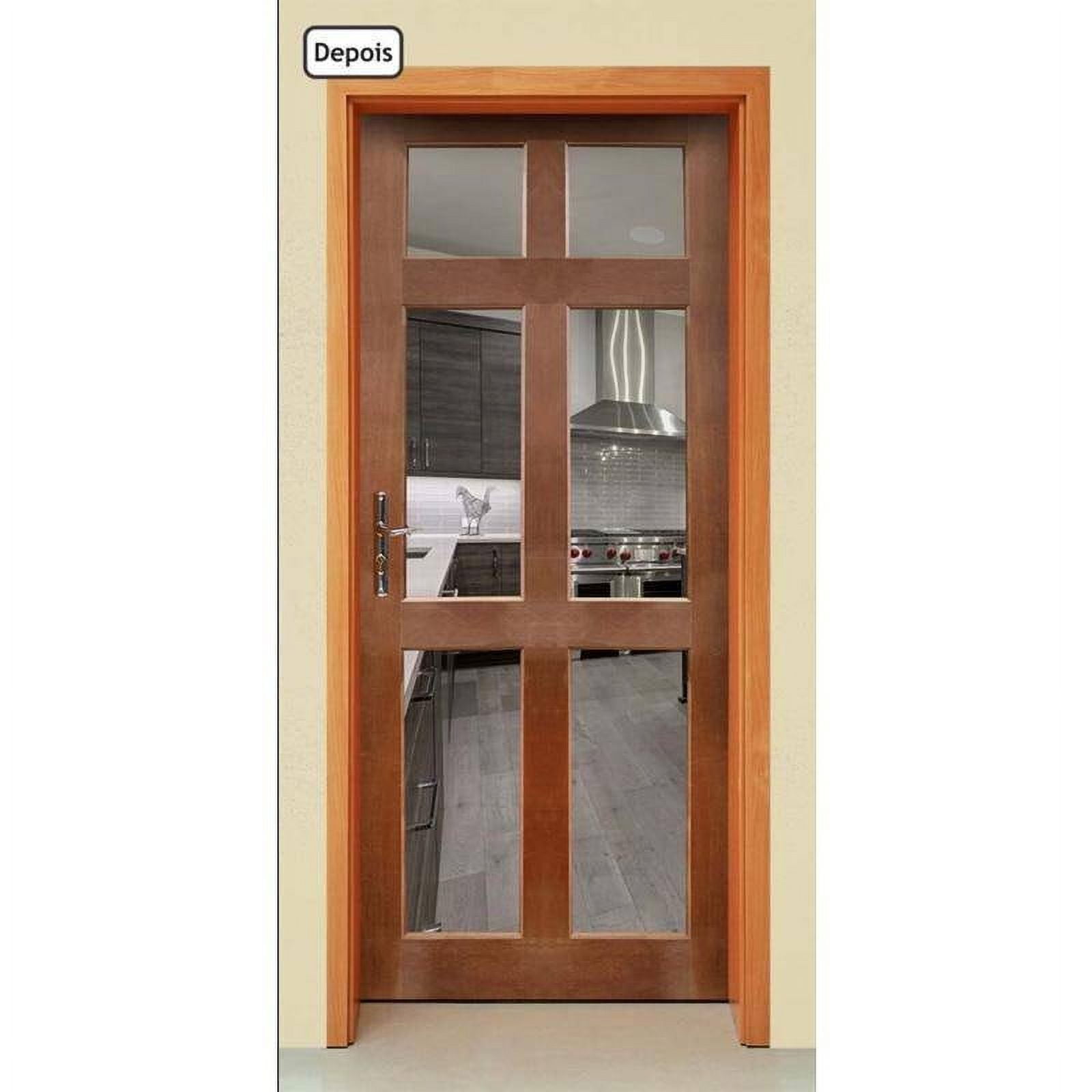 Custom Door Stickers Modern Wooden Gate PVC Wallpaper For Doors Living ...