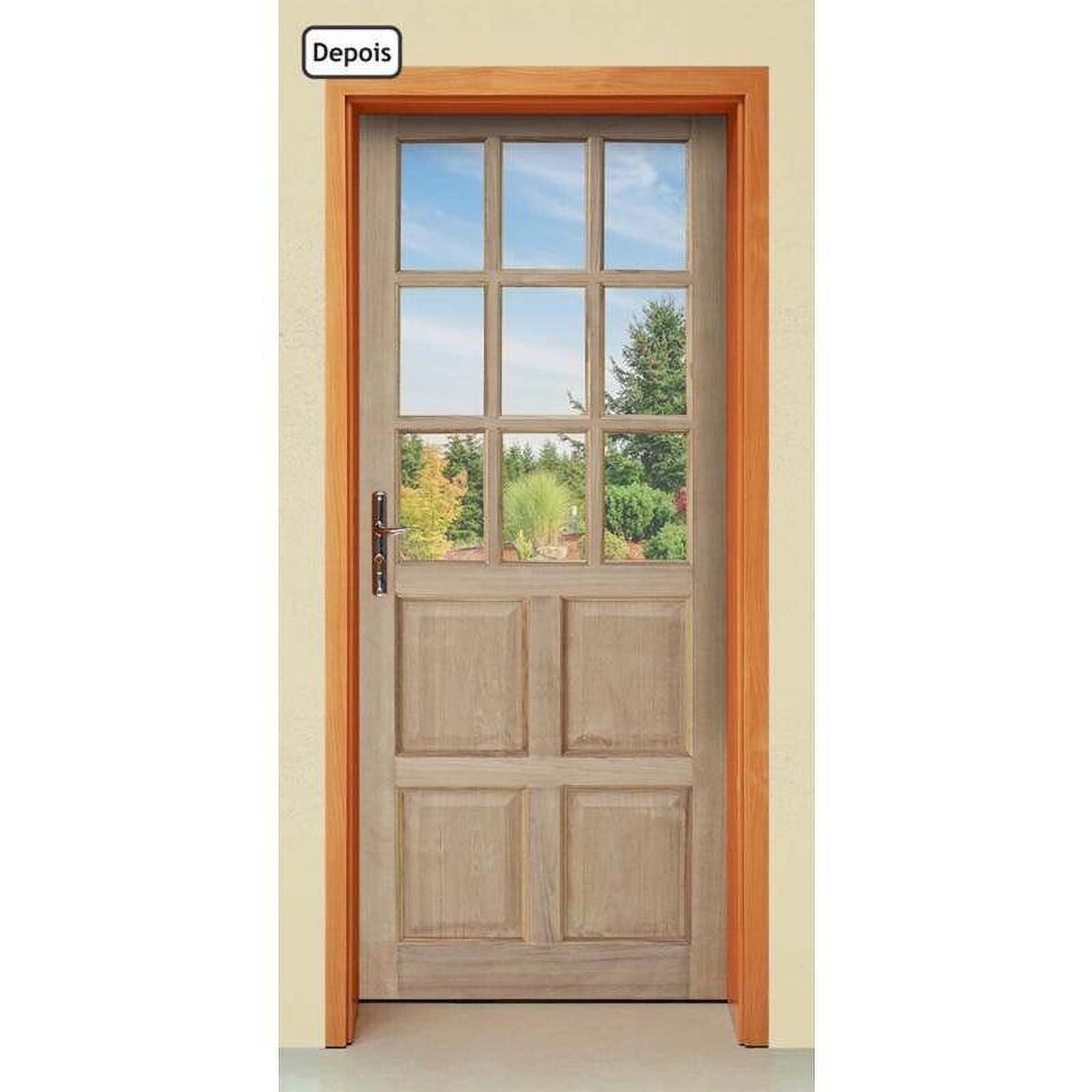 Custom Door Stickers Modern Wooden Gate PVC Wallpaper For Doors Living ...