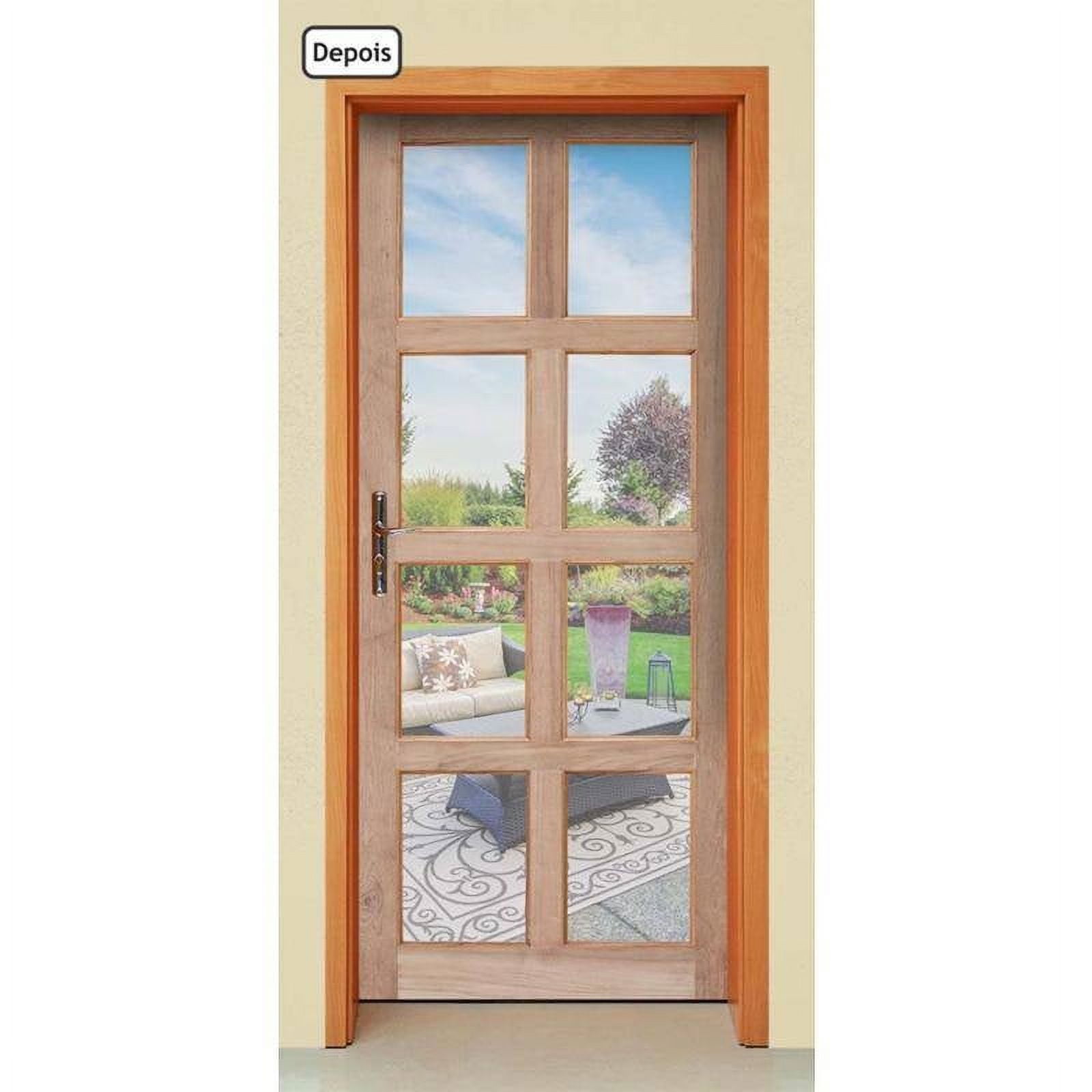 Custom Door Stickers Modern Wooden Gate PVC Wallpaper For Doors Living ...