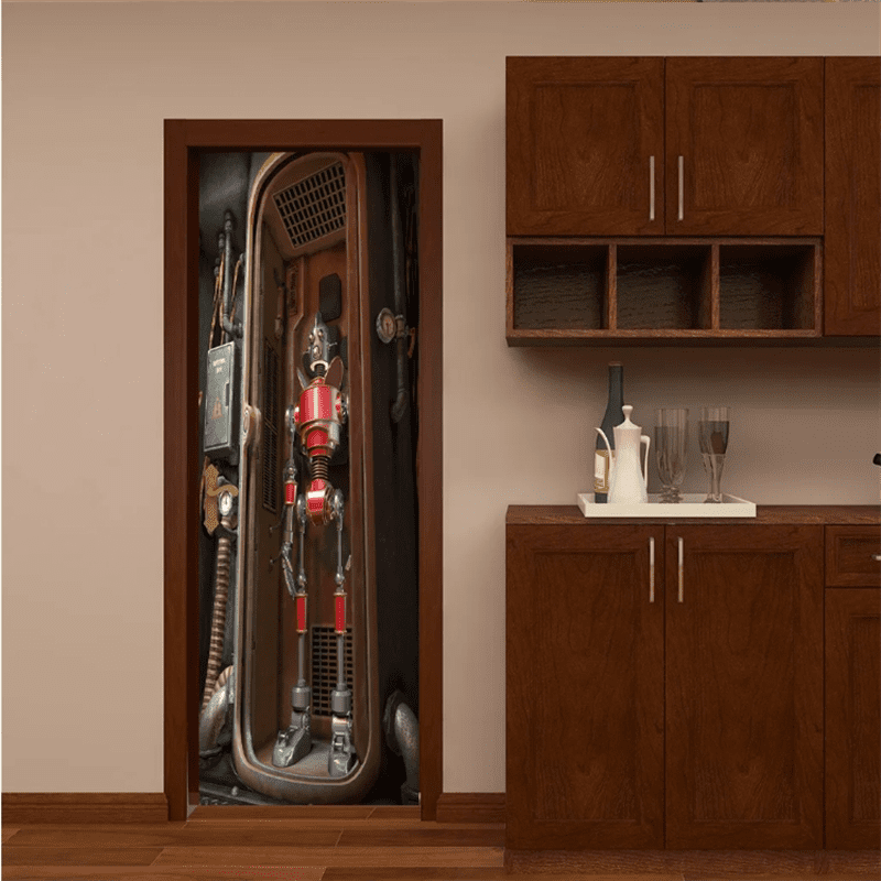 Custom Door Stickers Wallpaper Personalized Door Sticker Mural PVC Door ...