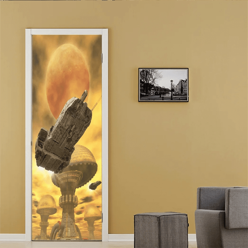 Custom Door Stickers Wallpaper Personalized Door Sticker Mural PVC Door ...