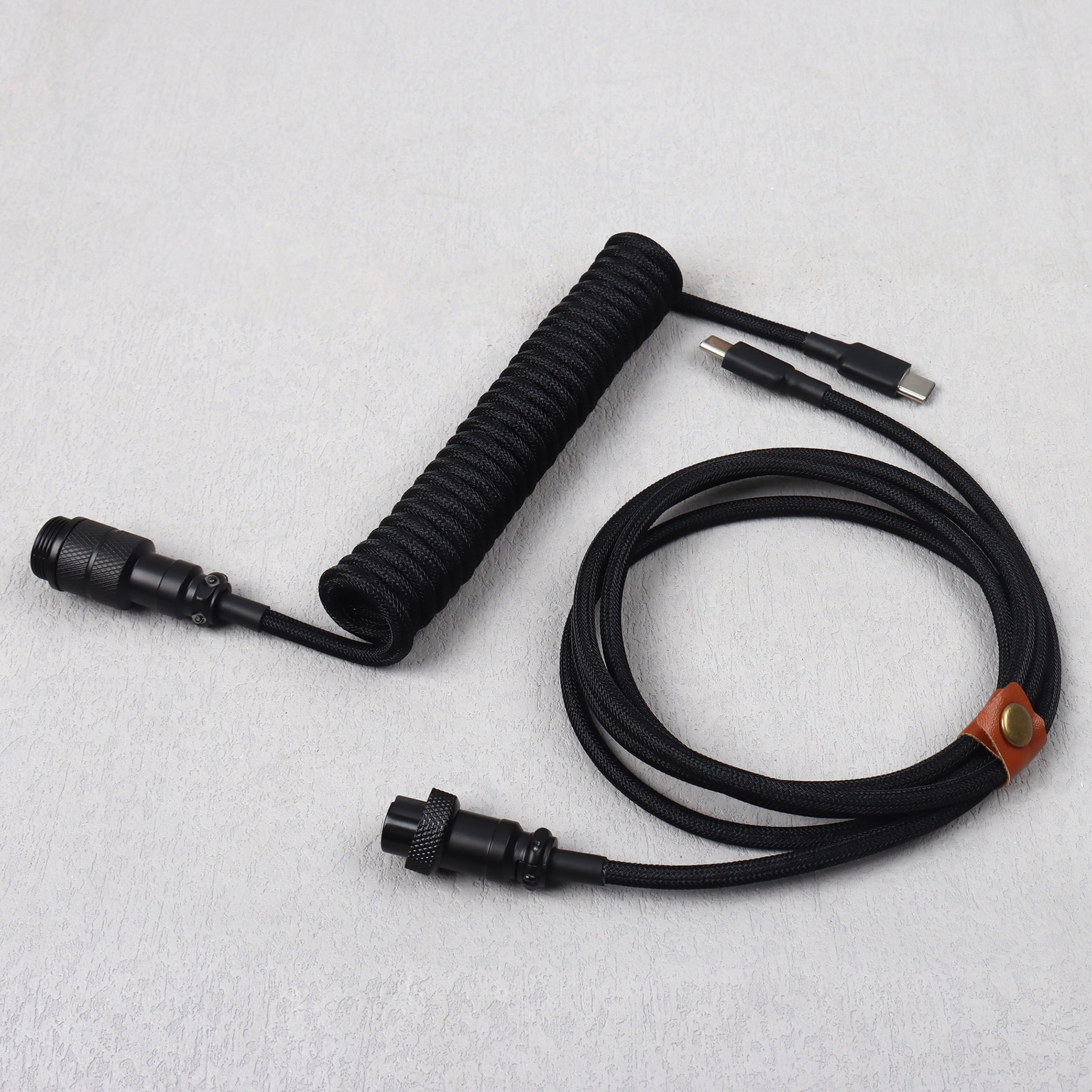 Custom Double Sleeved Coiled USB C to USB C Keyboard Cable Detachable ...