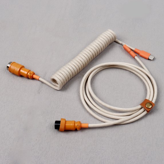Custom Double Sleeved Coiled USB C to USB C Keyboard Cable Detachable ...
