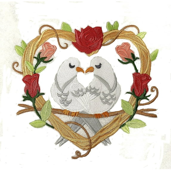 Custom Dove Love Nest Embroidery Iron On/Sew Patch [7.54" x 6.91 ...