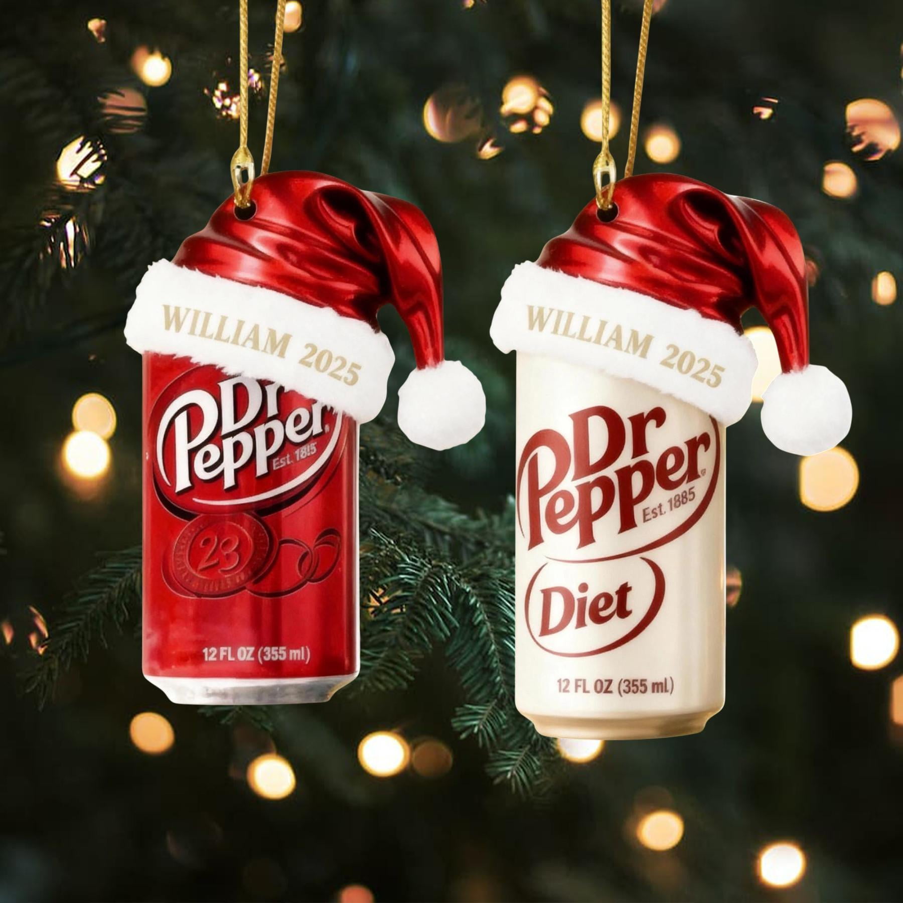 Custom Dr Pepper Ornament 2025, Personalized Name Acrylic Christmas ...