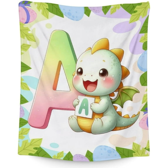 Custom Dragon Blanket for Kids, Initial Birthday Gift for Boys, 40 x 30 ...