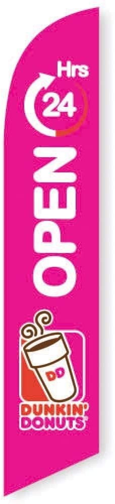 Custom Dunkin Donut Open 24 Hours Feather Banner Swooper Flag -No Wind ...