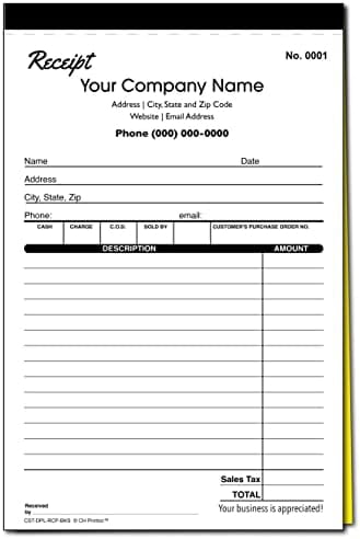 Custom Duplicate Receipt Books with Your Company Name. 2 Books (100 ...
