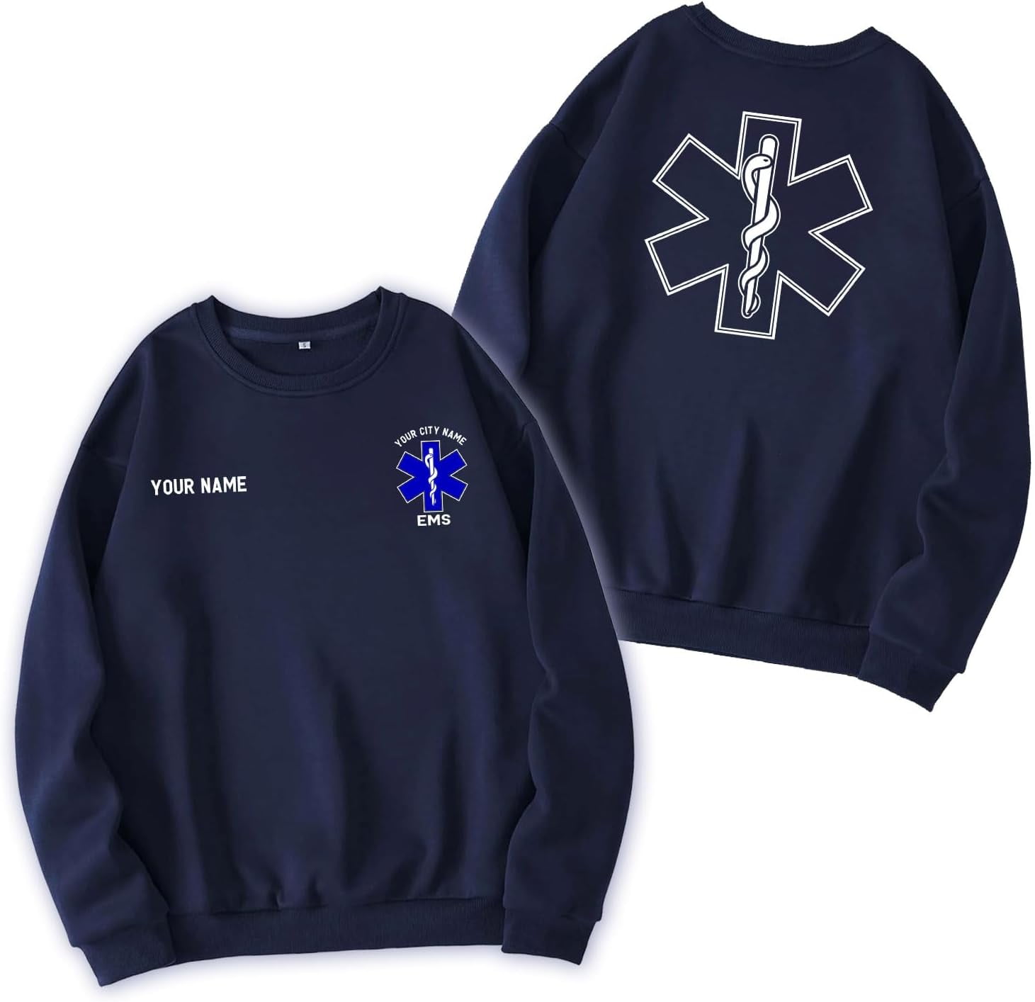 Custom EMT EMS Embroidered Sweatshirt Hoodie Personalized Paramedic ...