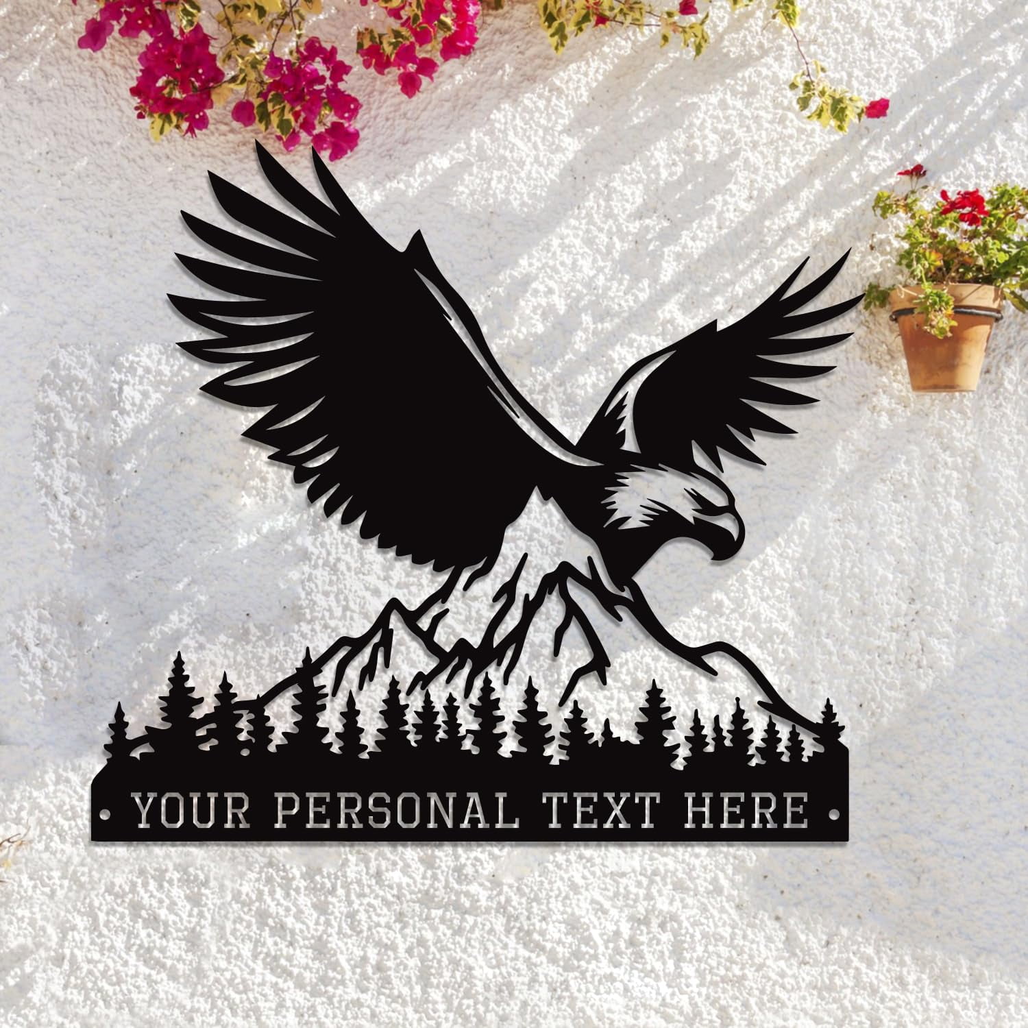 Custom Eagle Decor Metal Wall Art,Personalized Name Sign,Custom Outdoor ...