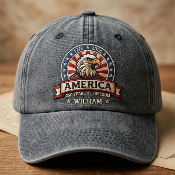 Custom Eagle Patriotic Washed Baseball Cap for Summer Holiday Outfit ...
