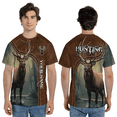 Custom Elk Deer 3D T-Shirt, Forest Buck Camo Pattern 3D Tee, Custom ...
