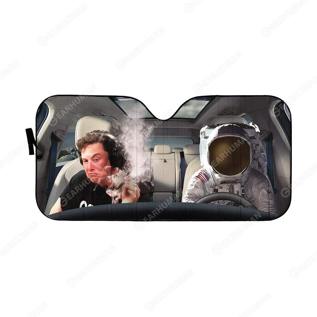 Custom Elon Musk And Astronaut Car Auto Sunshades Windshield Heat ...
