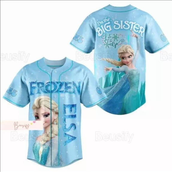 Custom Elsa 3D Baseball Jersey Shirt Halloween Gift Best Price ...