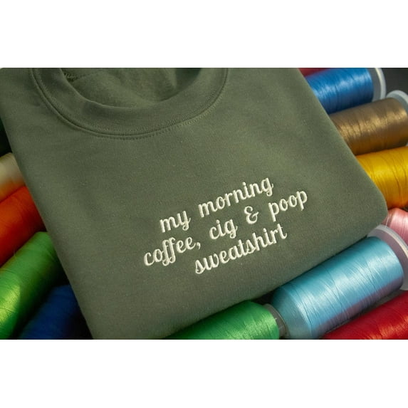 Custom Embroidered Crewneck Sweatshirt, Personalized Text Sweater ...