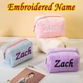Custom Embroidered Name Plush Makeup Storage Bag - Soft Portable Travel ...