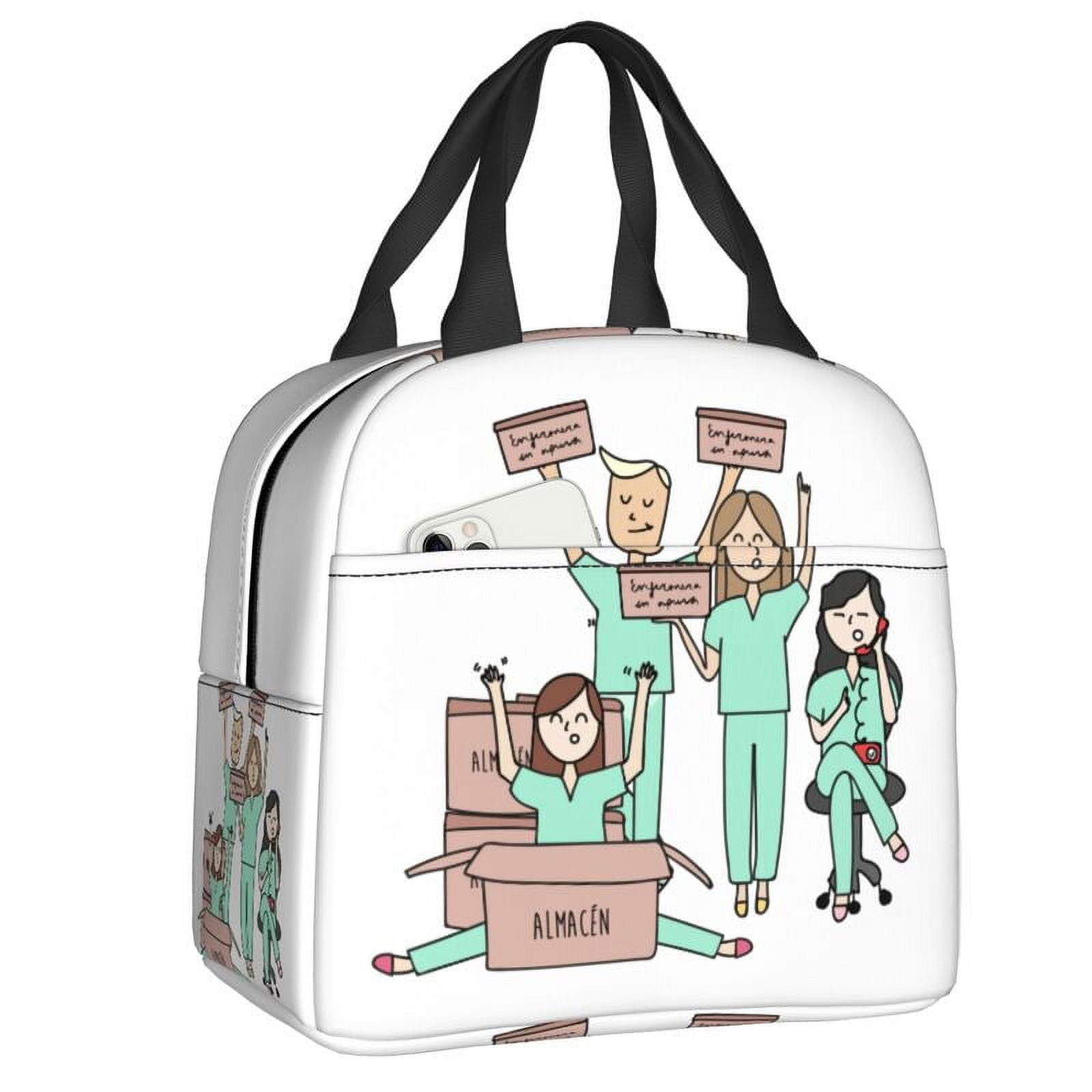Custom Enfermera En Apuros Doctor Nurse Lunch Bag Portable Cooler ...