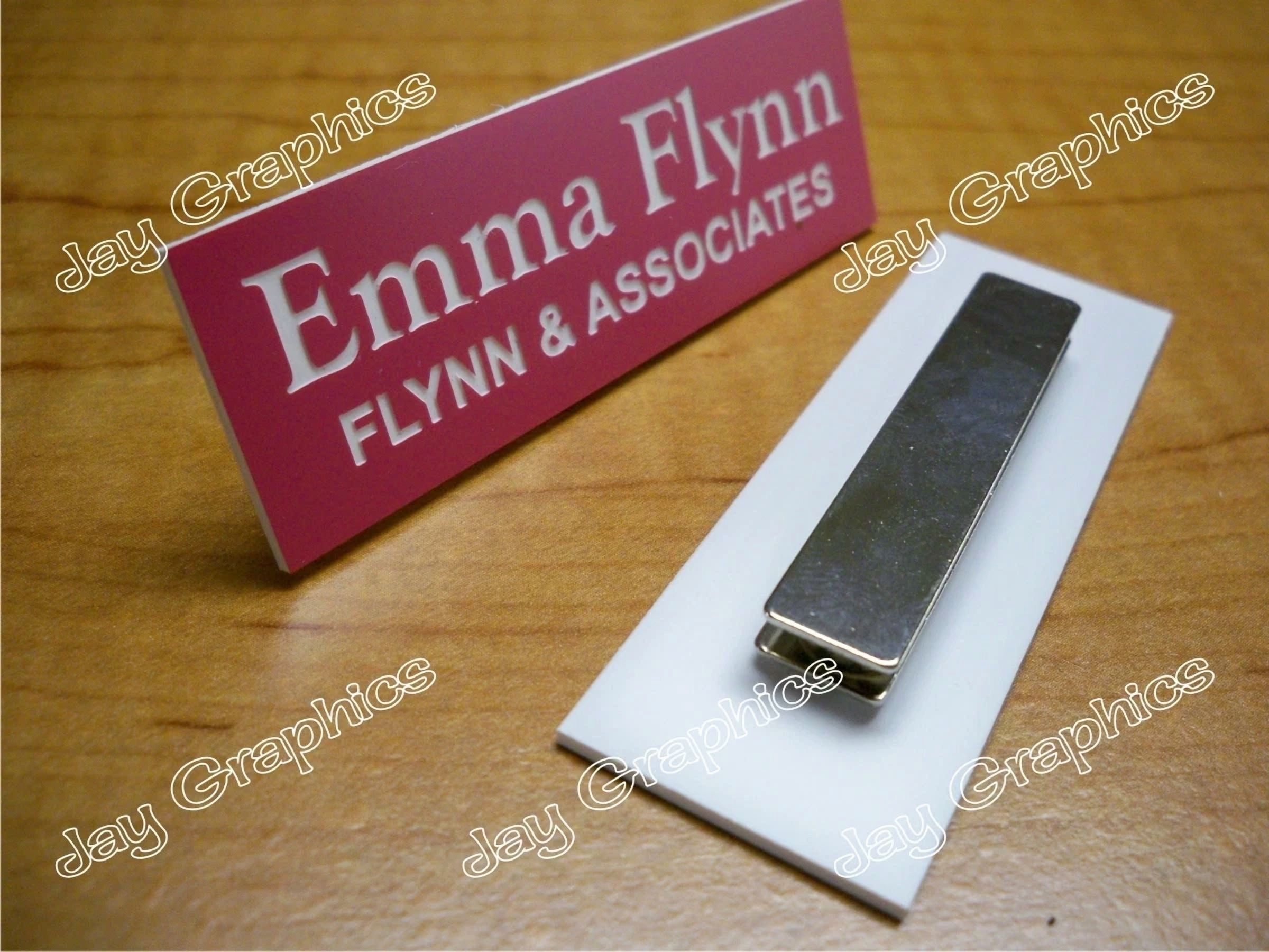Custom Engraved 1X3 Pink Name Tag | Badge & Magnet | Employee ...