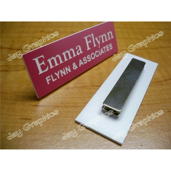 Custom Engraved 1X3 Pink Name Tag | Badge & Magnet | Employee ...