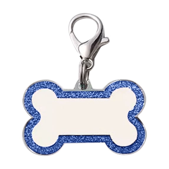 Custom Engraved Dog ID Pet Name with Glitter Bone Design for Cats and ...