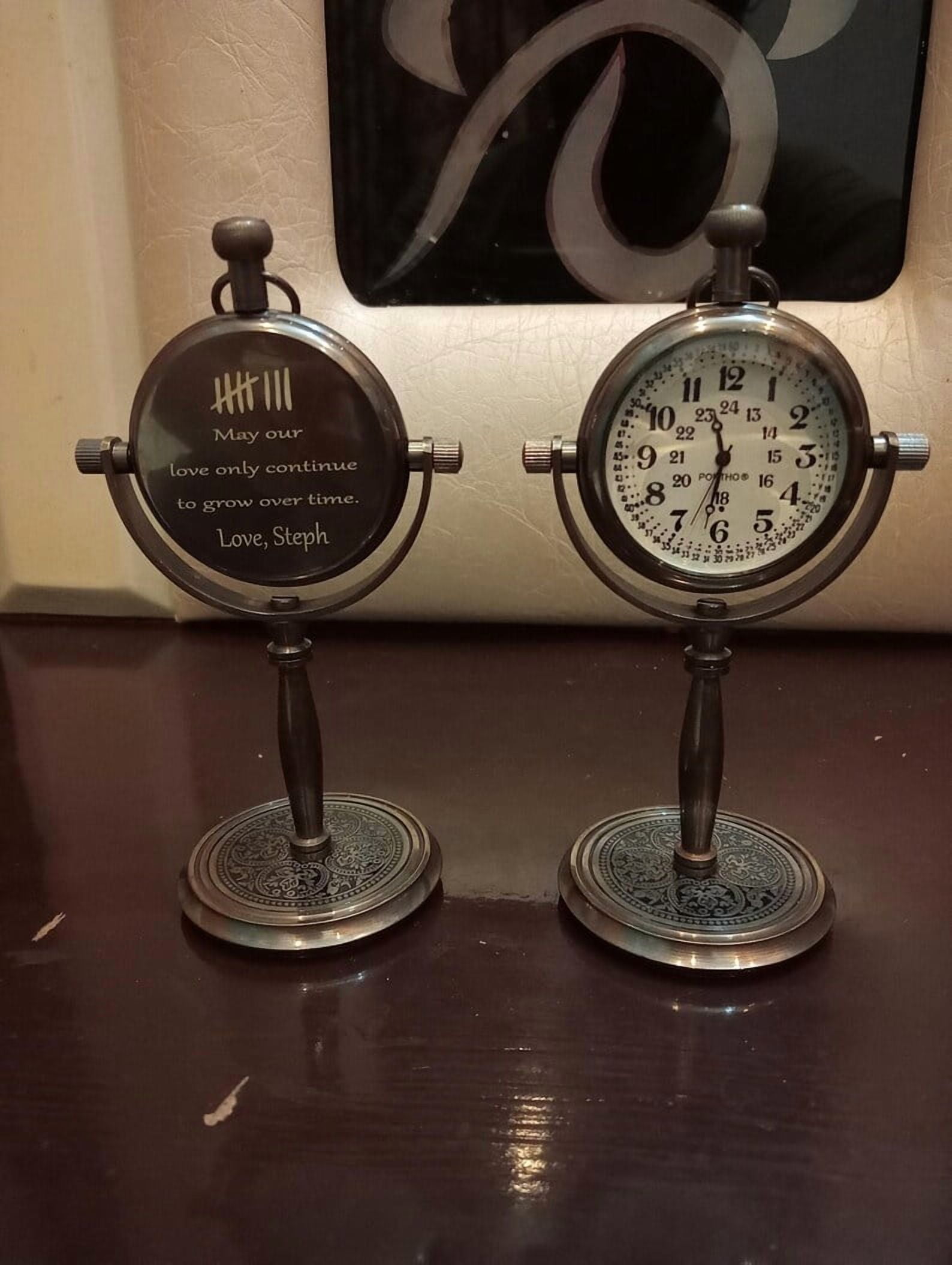 Custom Engraved Double Sided Clock – Romantic Anniversary Gift for Him ...