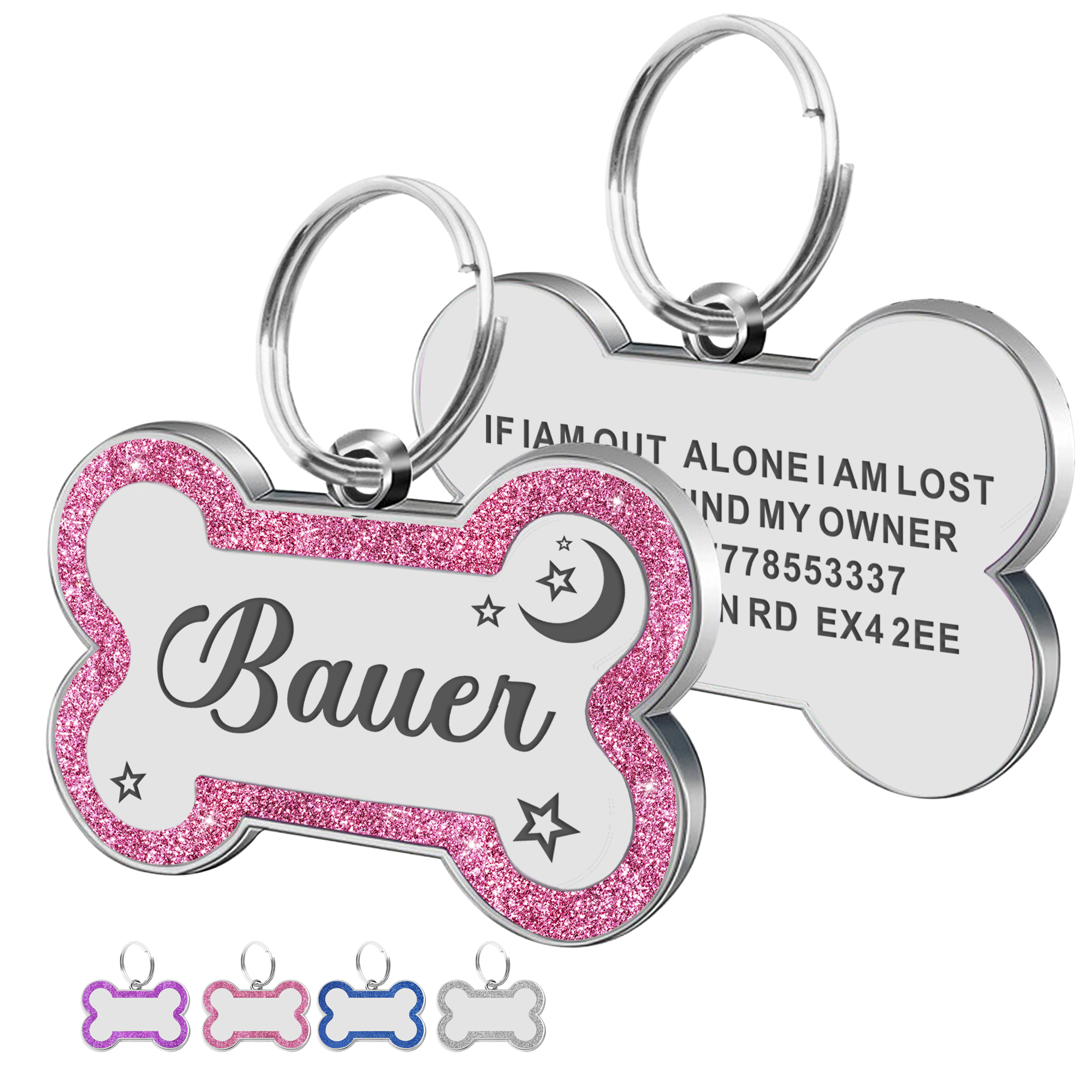 Custom Engraved Pet ID Tags, Personalized Dog Tags and Cat Tags, Bone ...