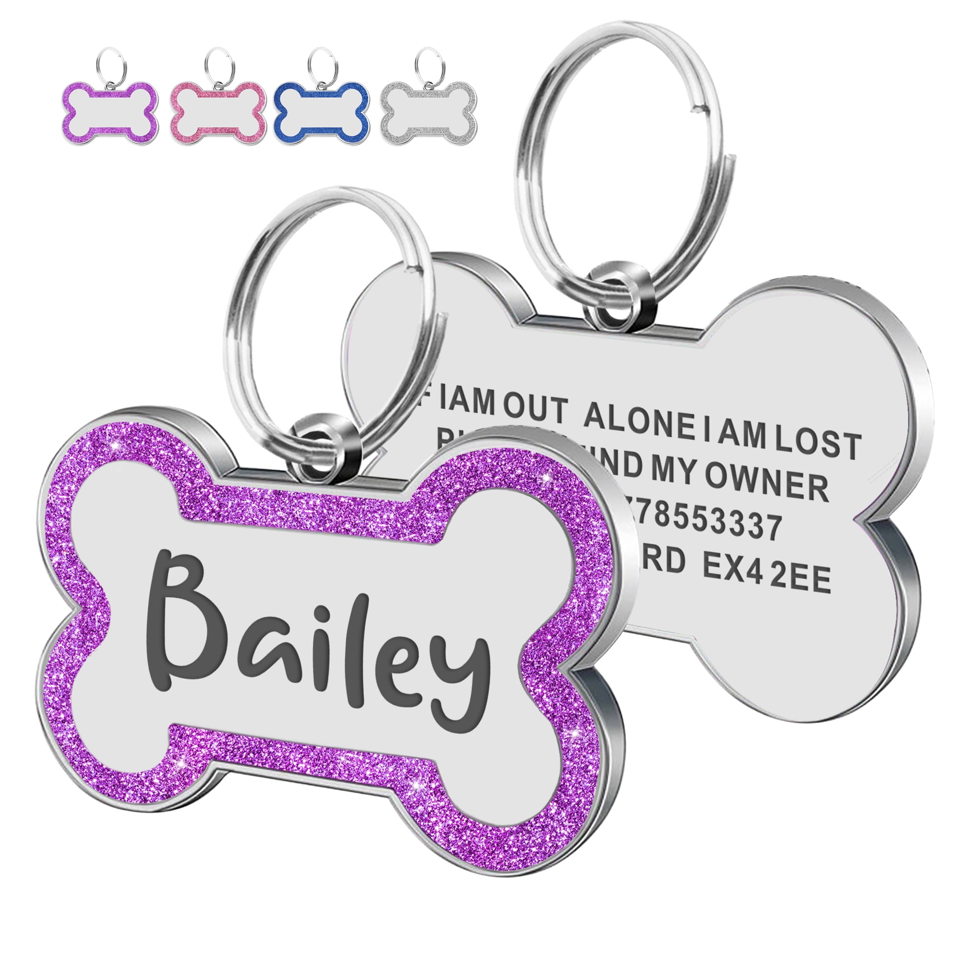 Custom Engraved Pet ID Tags, Personalized Dog Tags and Cat Tags, Bone ...