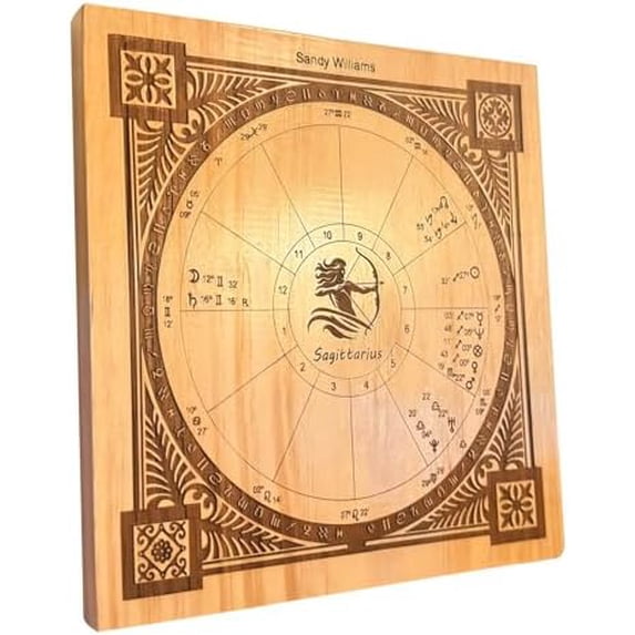Custom Engraved Wooden Astrology Chart + Digital Report, Personalized ...