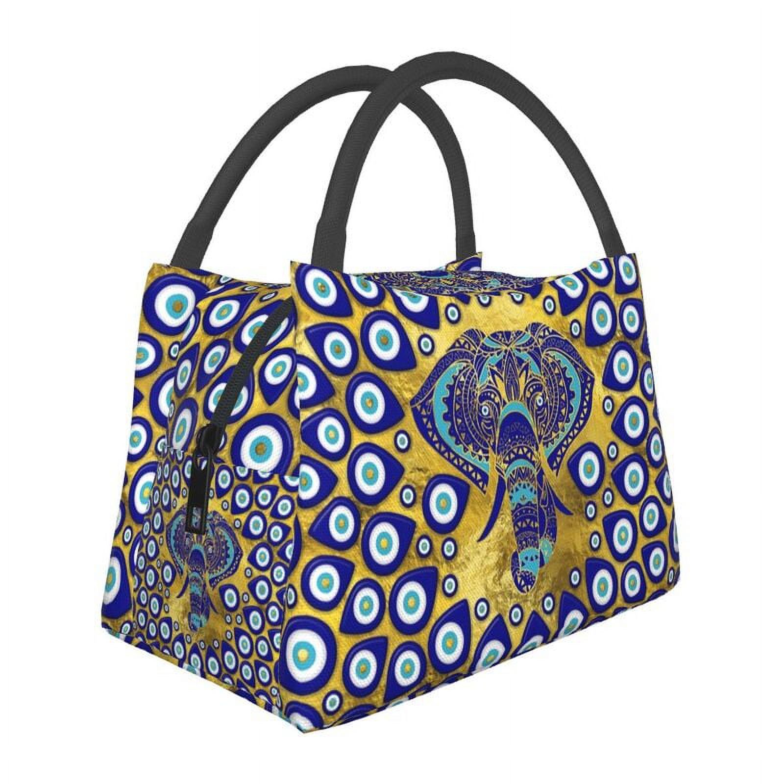 Custom Evil Eye Elephant Mandala Ornament Lunch Bag Women Cooler Warm ...